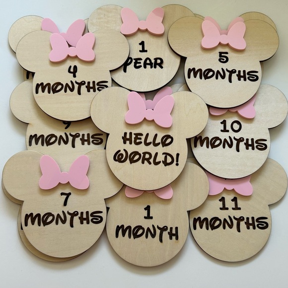 Handmade | Other | Minnie Mouse Monthly Milestone Markers | Poshmark